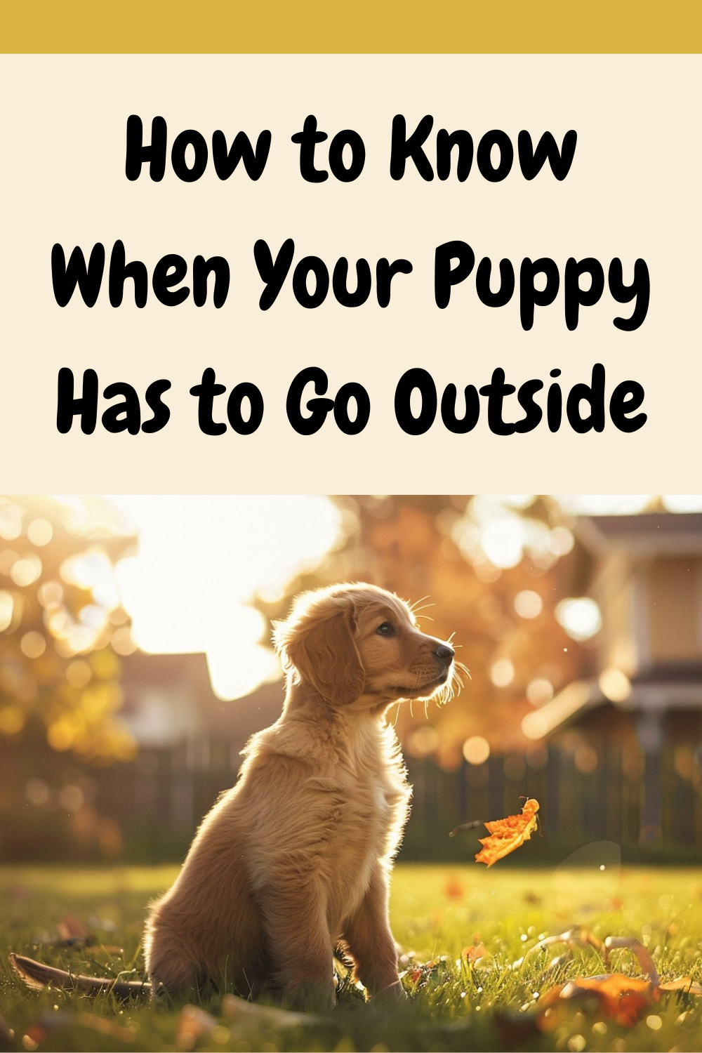 How to Get a Puppy to Tell You When They Need to Go Outside